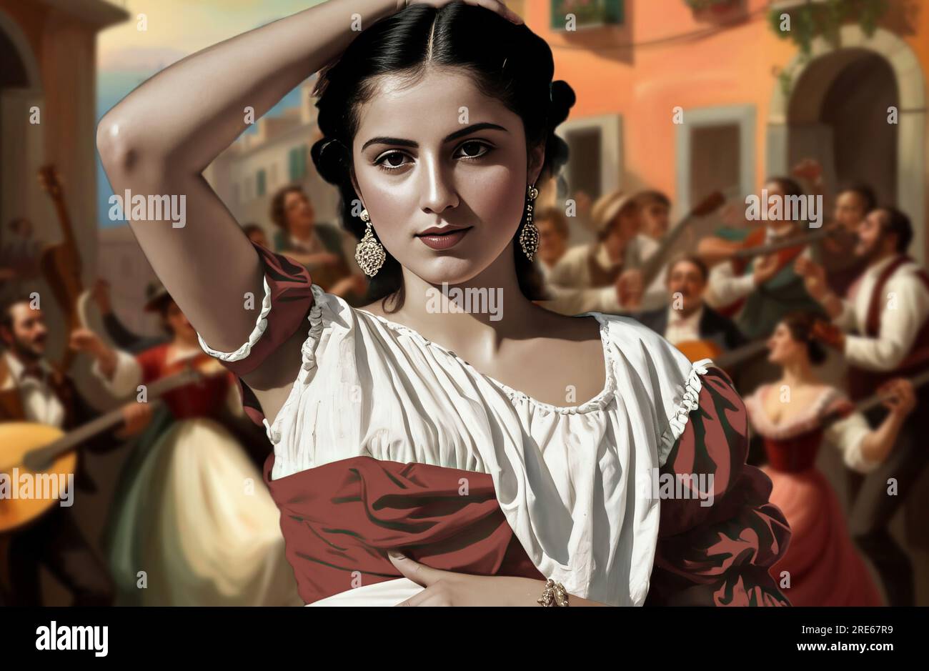 Representation of a typical dance of the Neapolitan folk tradition La ...