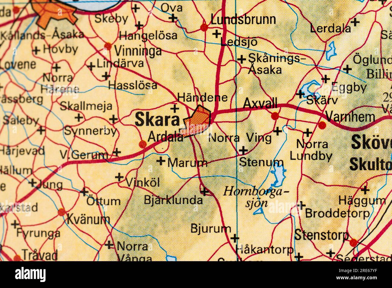 Atlas map of Skara and Axvall Stock Photo - Alamy