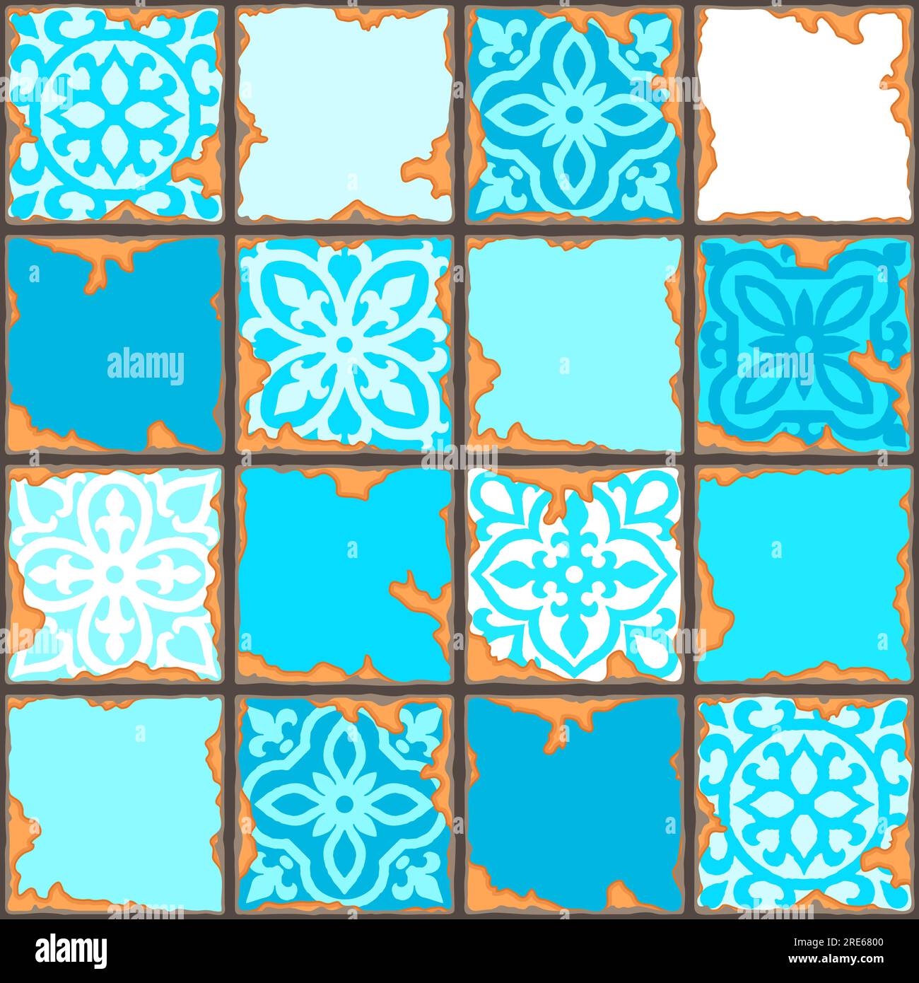 Ancient ceramic tile pattern. Wall or floor texture. Decorative antique ...