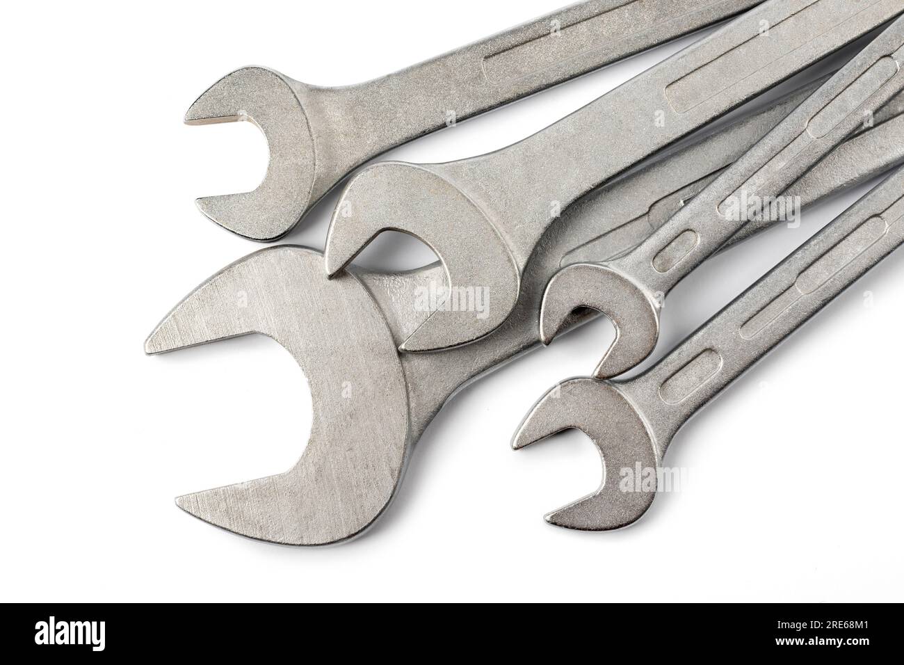 Set of wrenches on white background. Set of spanners Stock Photo - Alamy