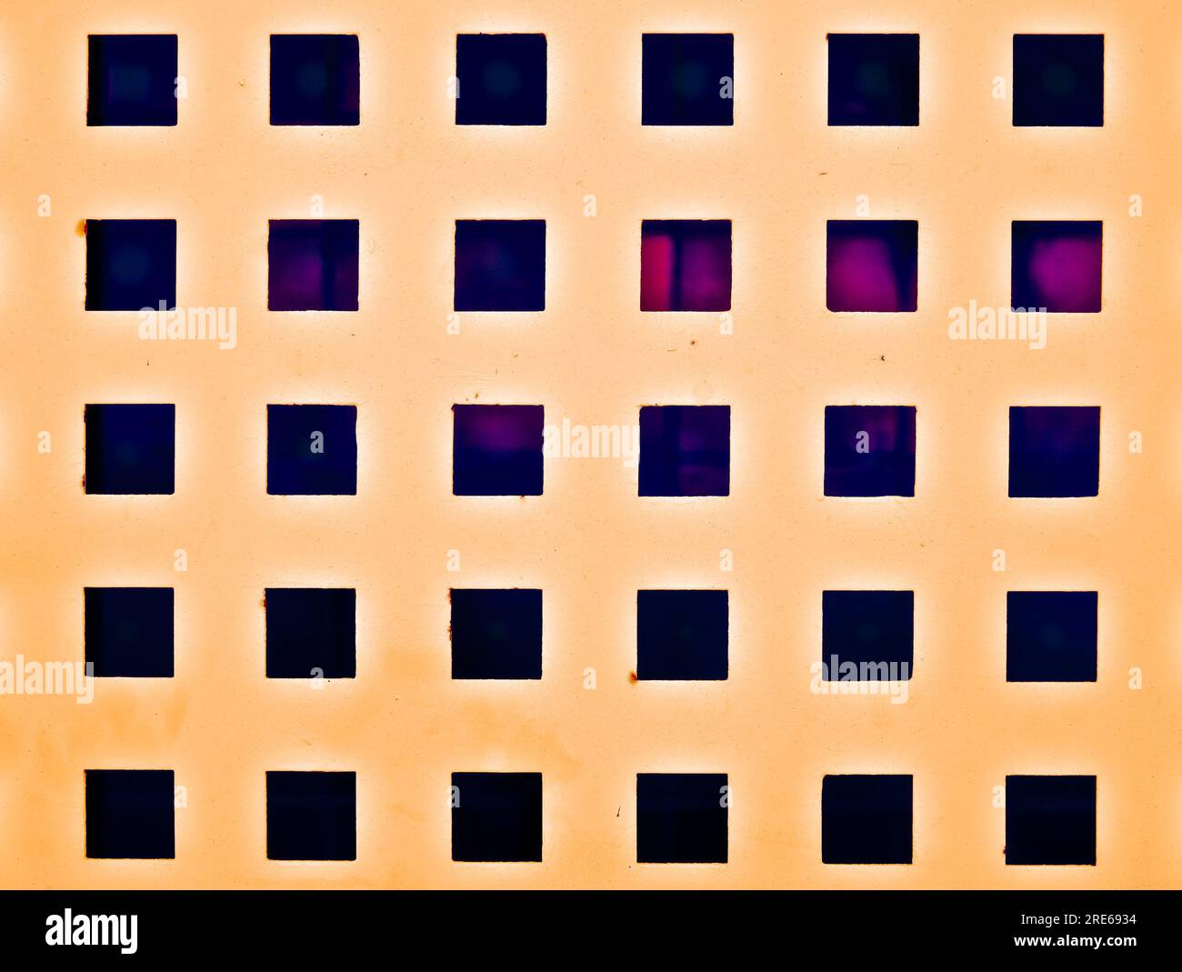 Abstract dark squares with pale orange thick frame Stock Photo - Alamy