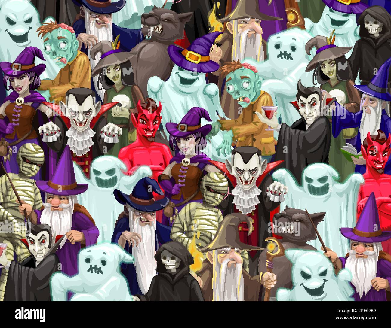 Halloween characters. Find a unique character game. Kids vector quiz ...