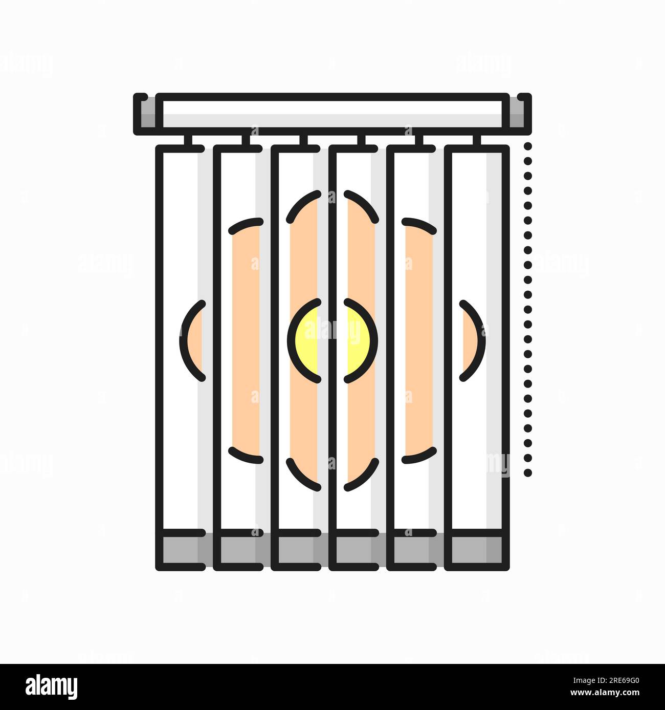 Japanese jalousie window curtains, isolated sunblind window blinds with ...