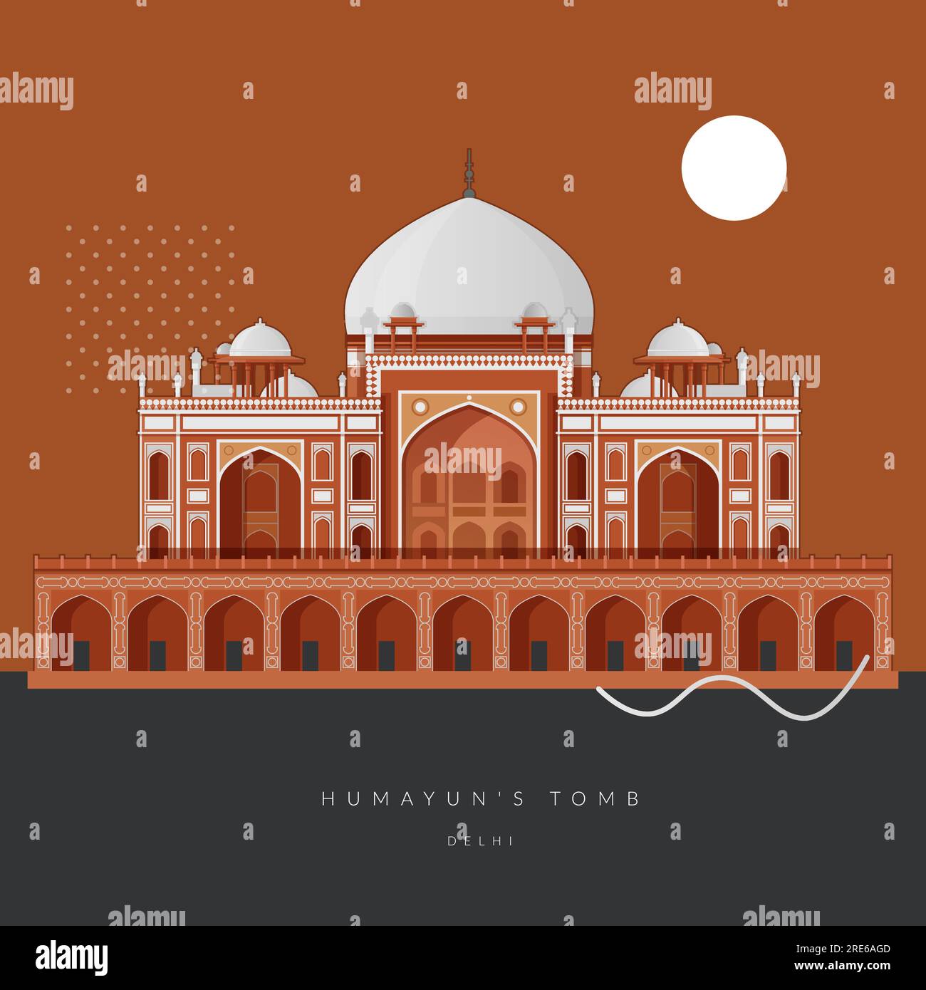 Humayun's Tomb - Delhi - Icon Illustration as EPS 10 File Stock Vector ...