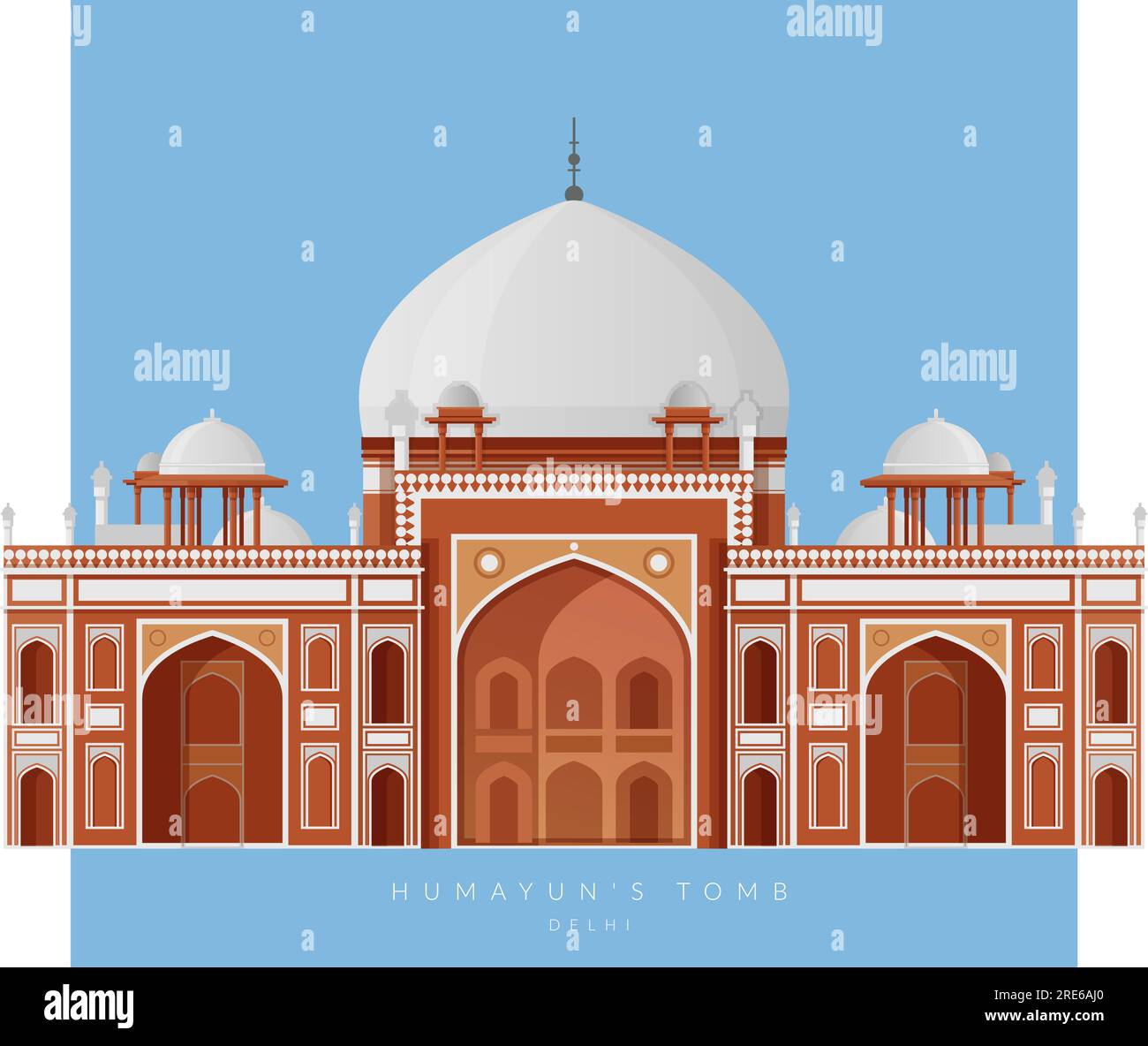 Humayun's Tomb - Delhi - Icon Illustration as EPS 10 File Stock Vector ...