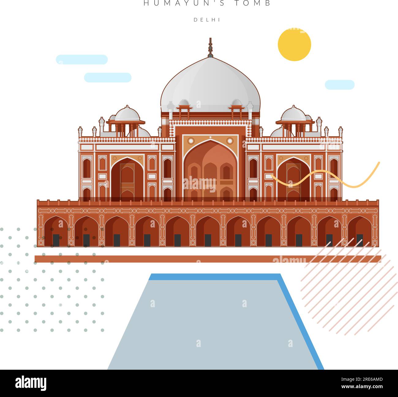 Humayun's Tomb - Delhi - Icon Illustration as EPS 10 File Stock Vector ...
