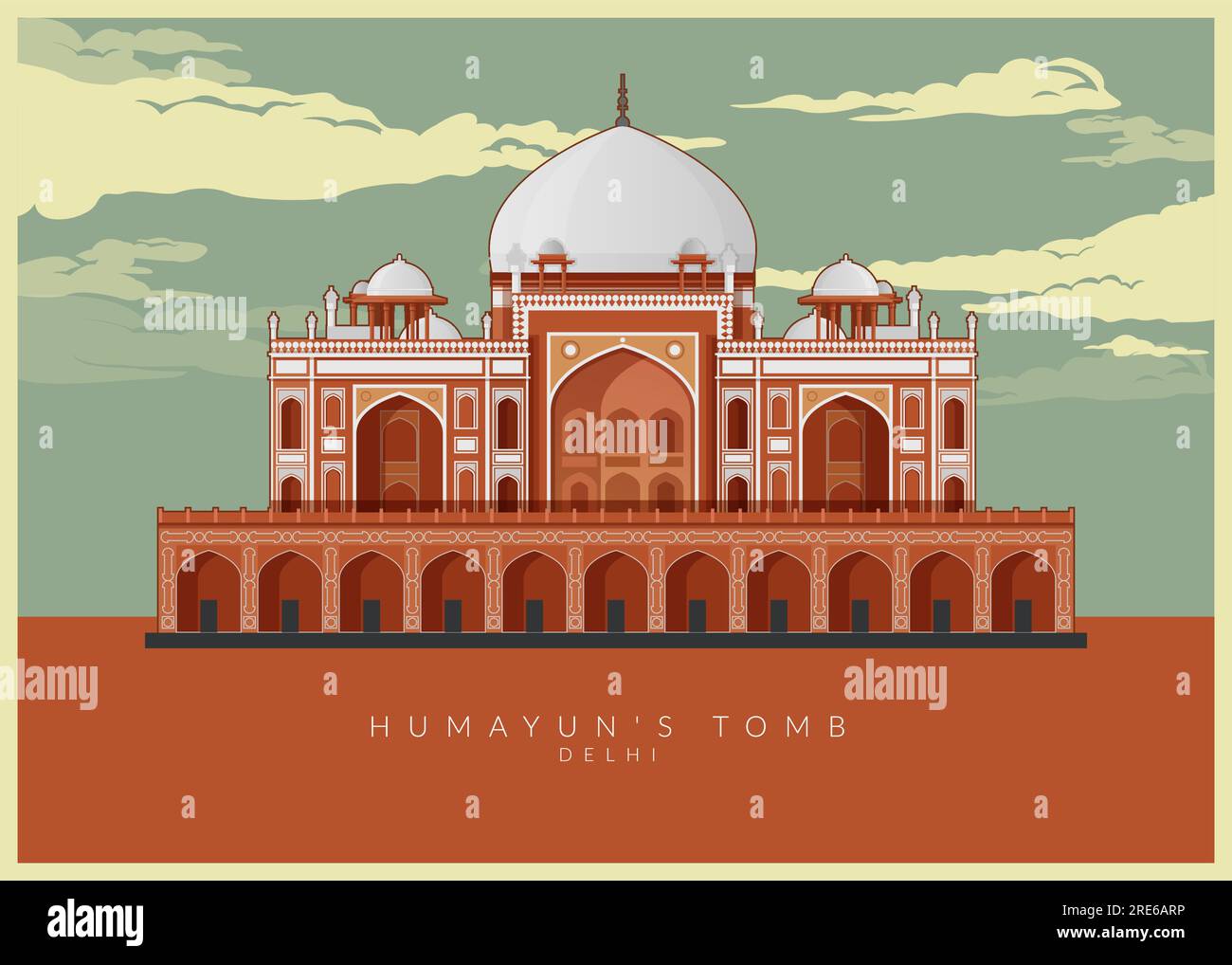Humayun's Tomb - Delhi - Icon Illustration as EPS 10 File Stock Vector ...
