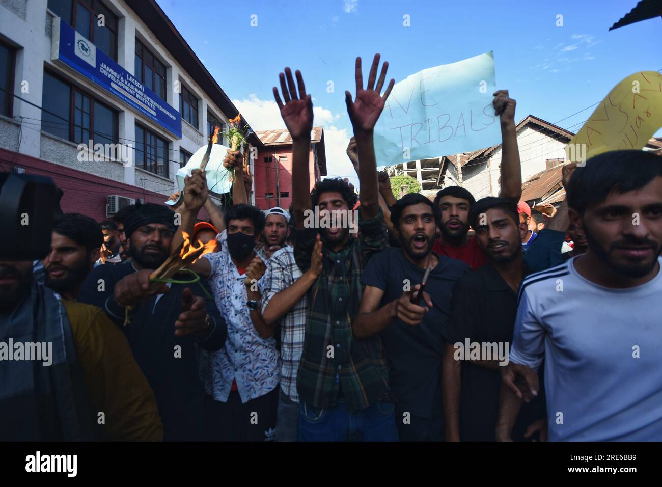 Srinagar, India. 25th July, 2023. Members of the Gujjars and Bakerwals ...