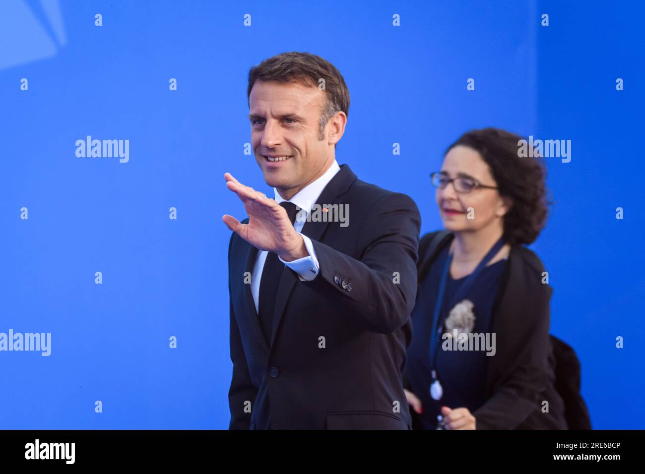 VILNIUS, LITHUANIA. 12th July 2023. Emmanuel Macron, President of ...