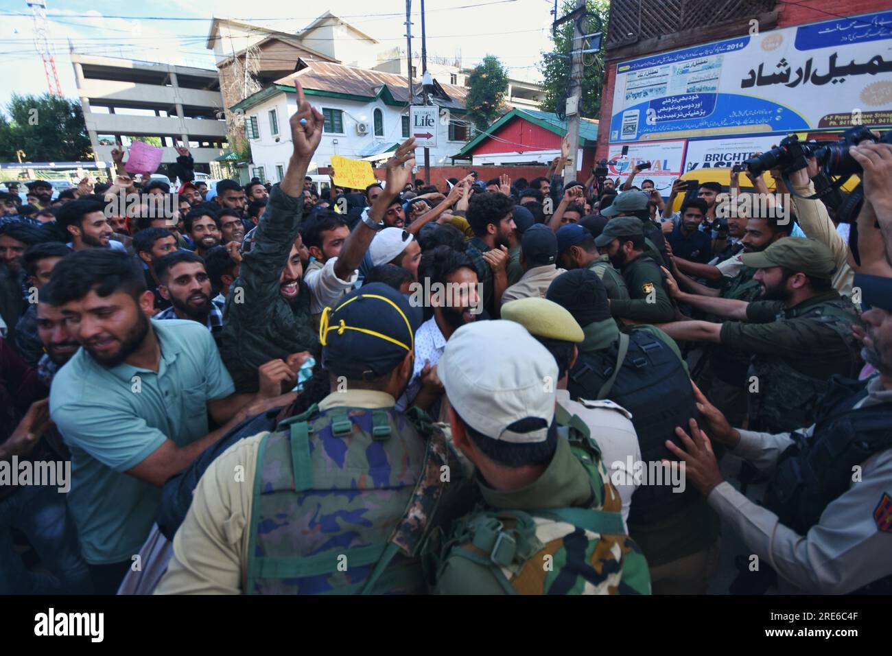 July 25, 2023, Srinagar, Jammu and Kashmir, India: Members of the ...