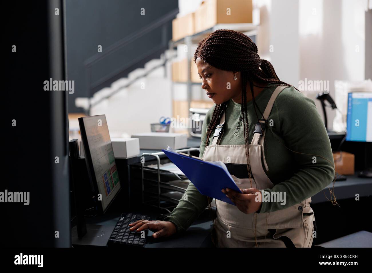 Factory stockroom boxes on shelf hi-res stock photography and images ...