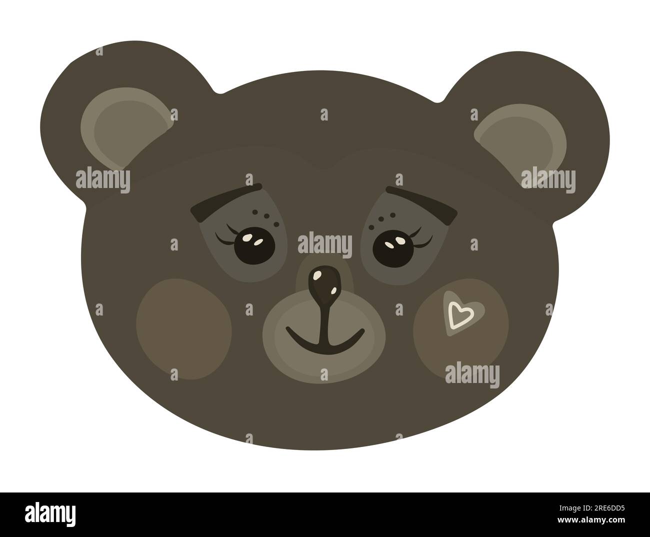 Cute Brown Bear Muzzle Cartoon Illustration Stock Vector Image And Art