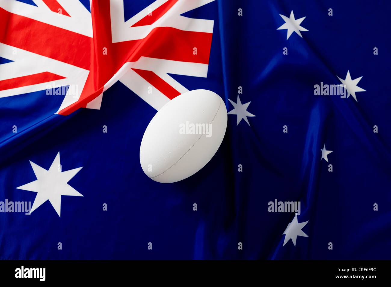 White rugby ball over flag of australia Stock Photo - Alamy