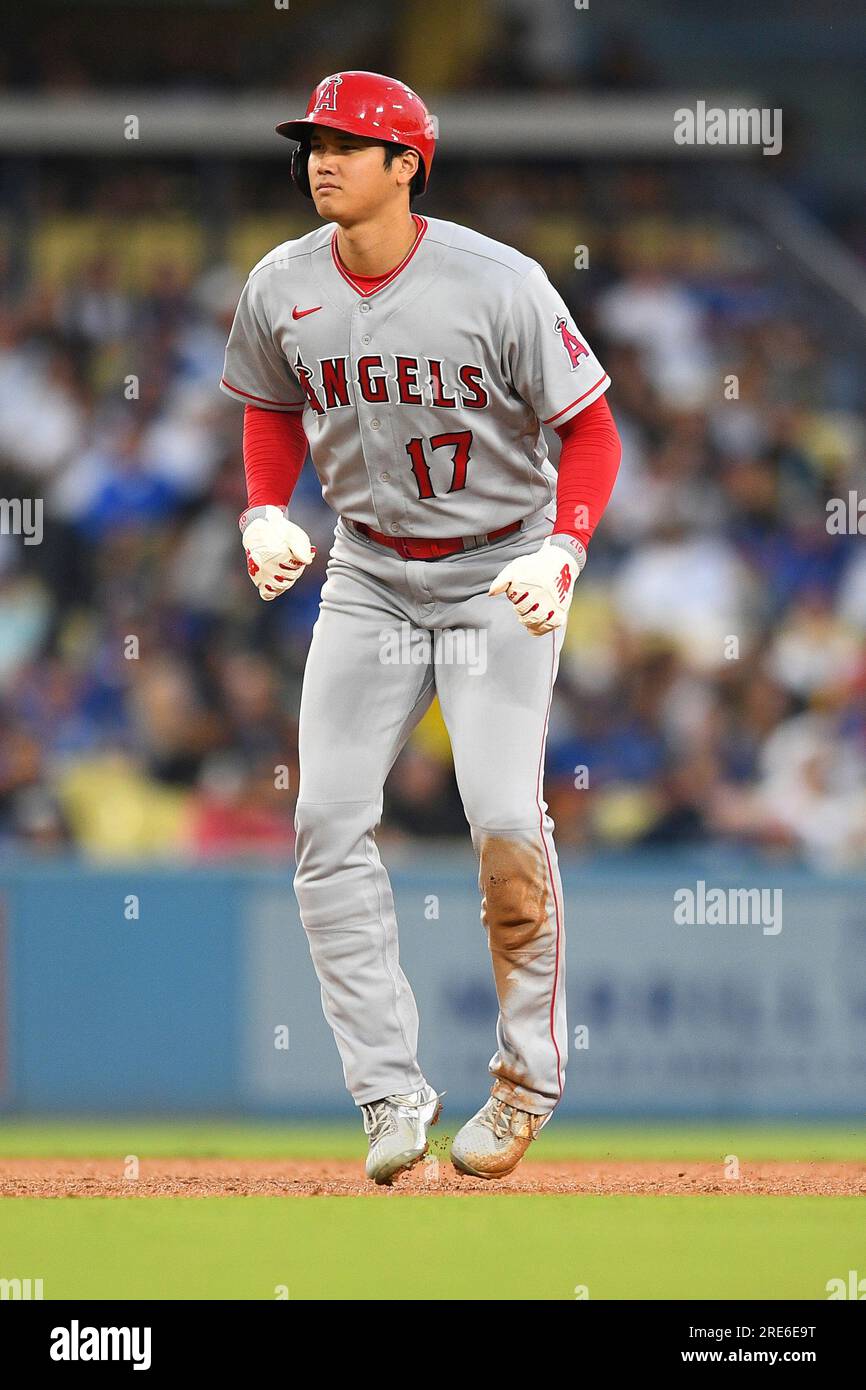 LOS ANGELES, CA - JULY 07: Los Angeles Angels designated hitter Shohei ...