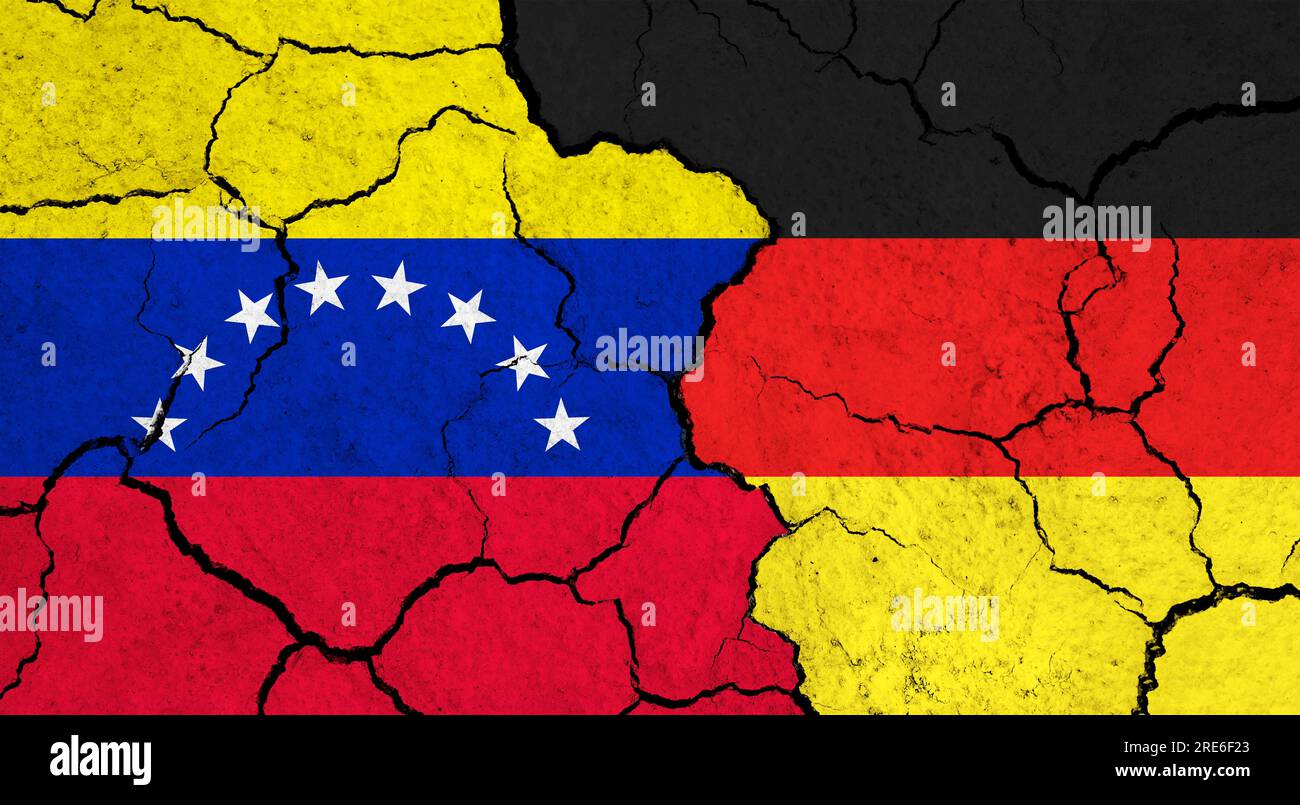 Flags of Venezuela and Germany on cracked surface Stock Photo - Alamy
