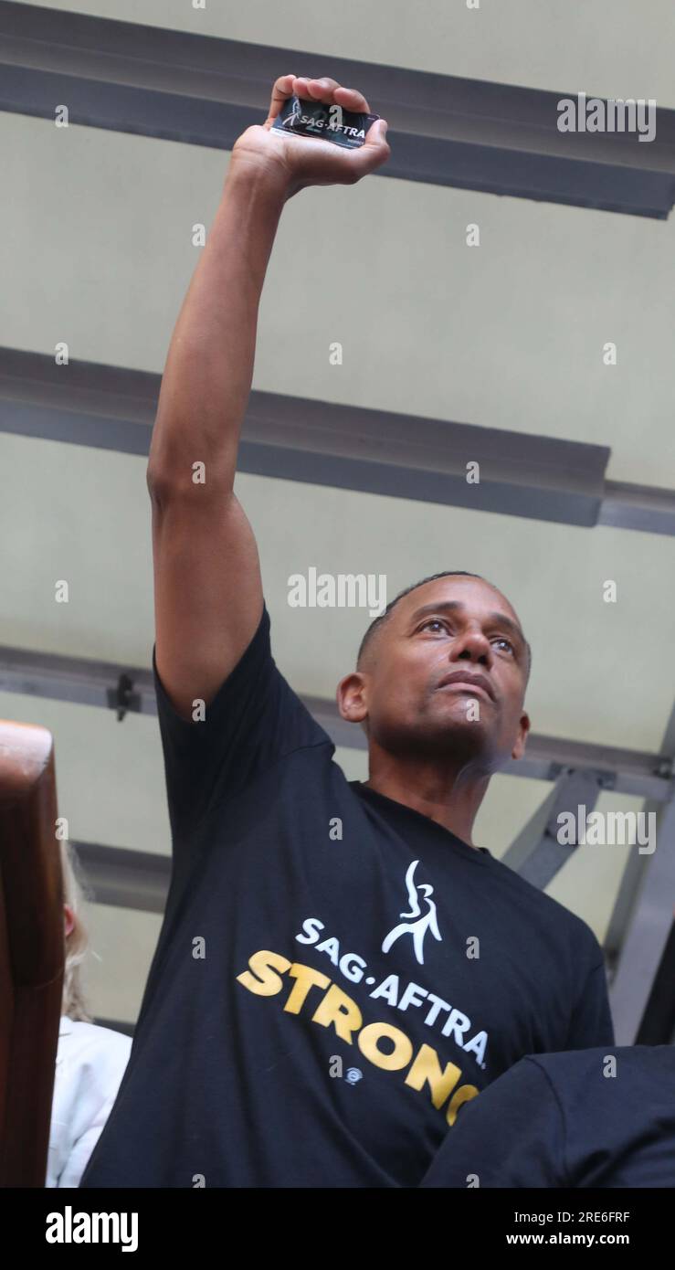 July 25, 2023, New York City, New York, USA: Actor HILL HARPER holds ...