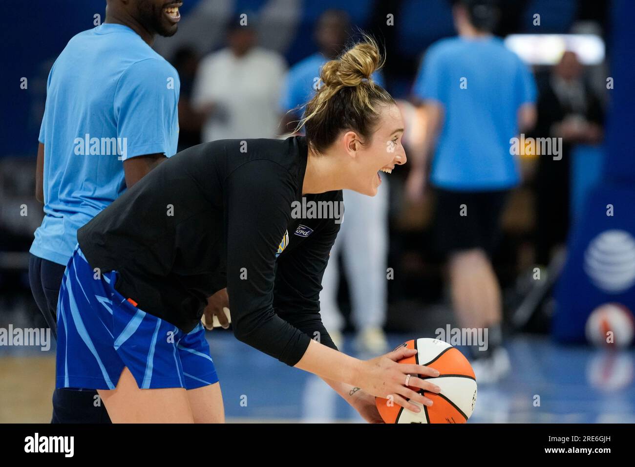 Chicago Sky guard Marina Mabrey warms up for the team's WNBA basketball ...