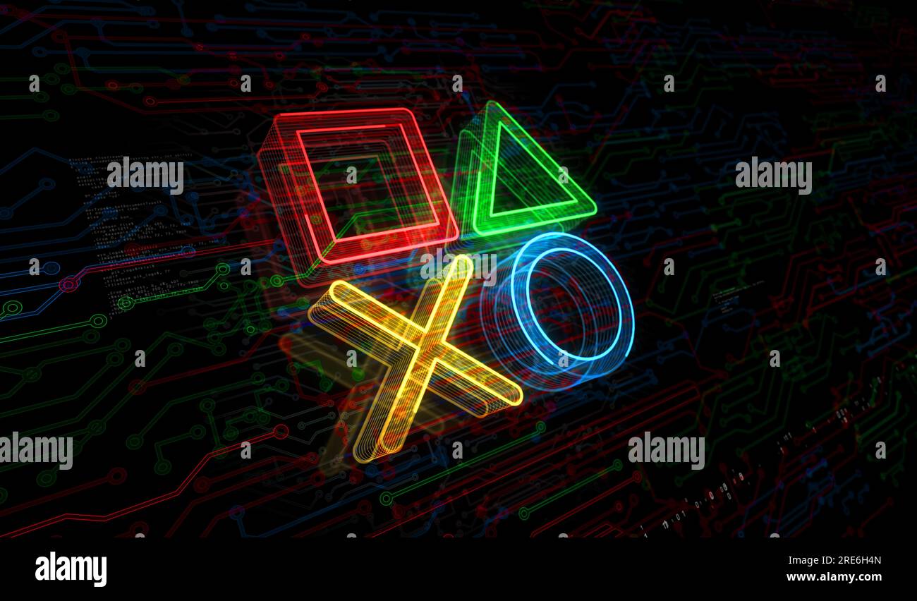 Joystick gaming console video play and cyber esports symbol digital ...