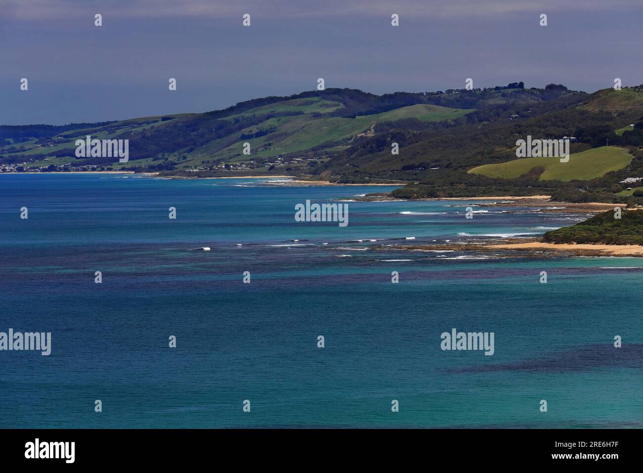 778 View from the Great Ocean Road over Colac Otway Shire coast, Skenes ...
