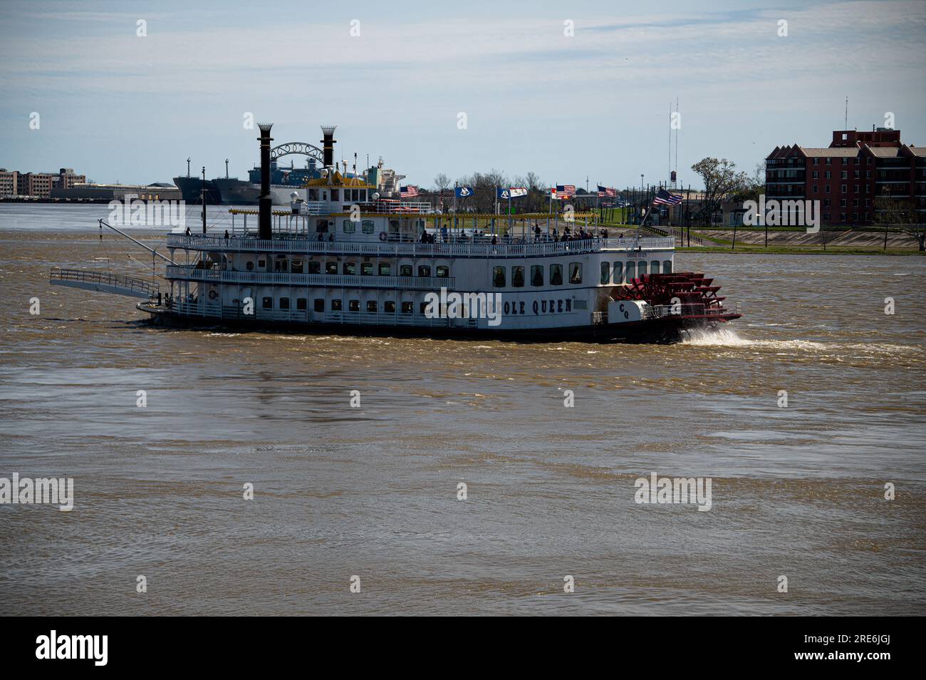 Creole Queen paddleboat on the Mississippi river Stock Photo - Alamy