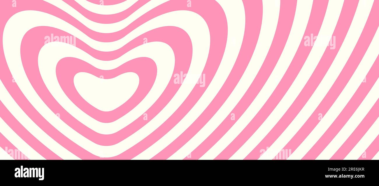 Abstract hypnotic heart background. Valentines optical illusion pattern ...