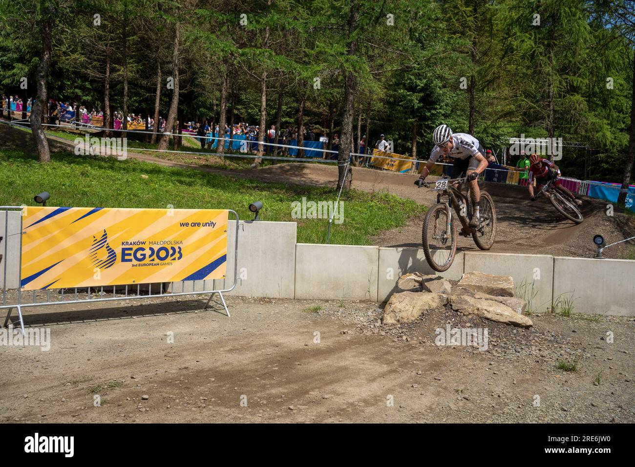 German rider David List with Gregor Raggl behind - 2023 UEC MTB Elite ...