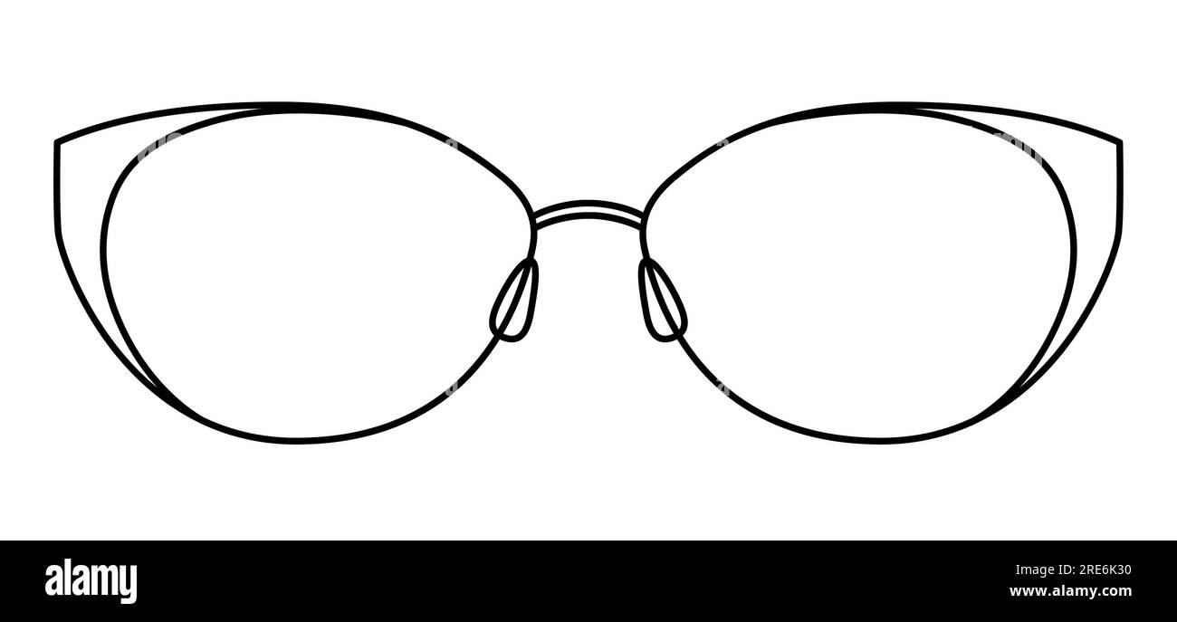 Almond frame glasses fashion accessory illustration. Sunglass front ...