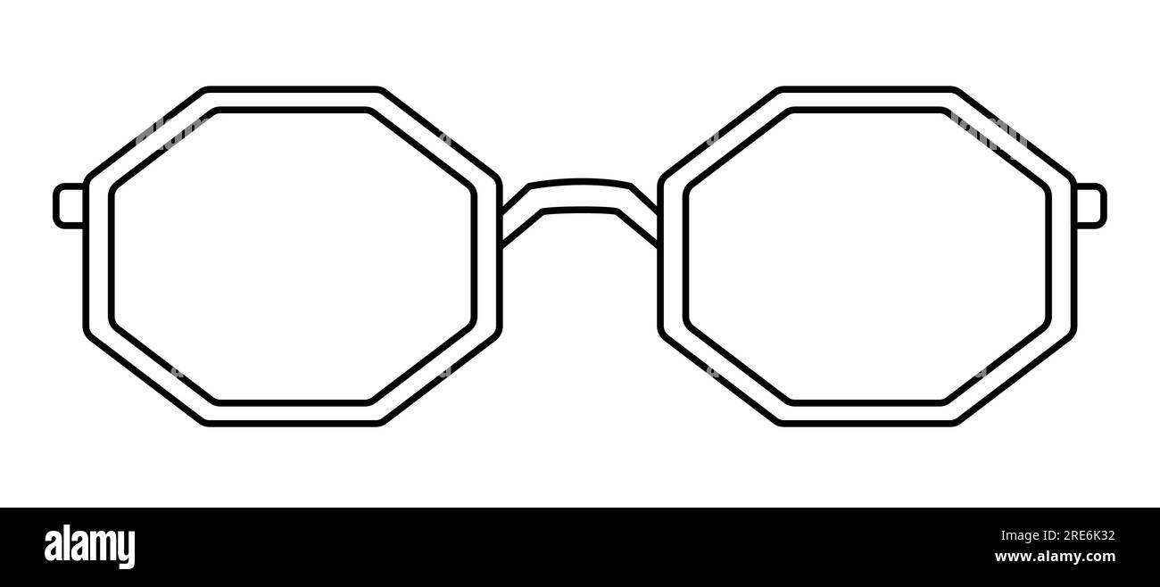 Octagon frame glasses fashion accessory illustration. Sunglass front ...