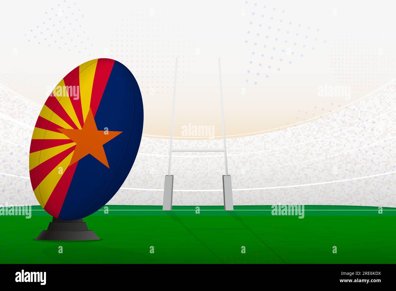 Arizona national team rugby ball on rugby stadium and goal posts ...