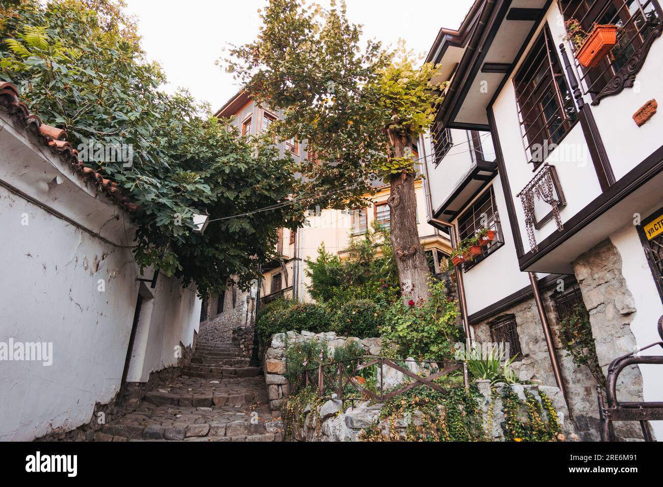 traditional homes built in Revival architectural style in the old town ...