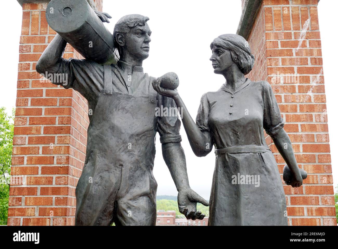 The Milltown Cotton Mill Workers Monument, New Brunswick Stock Photo ...