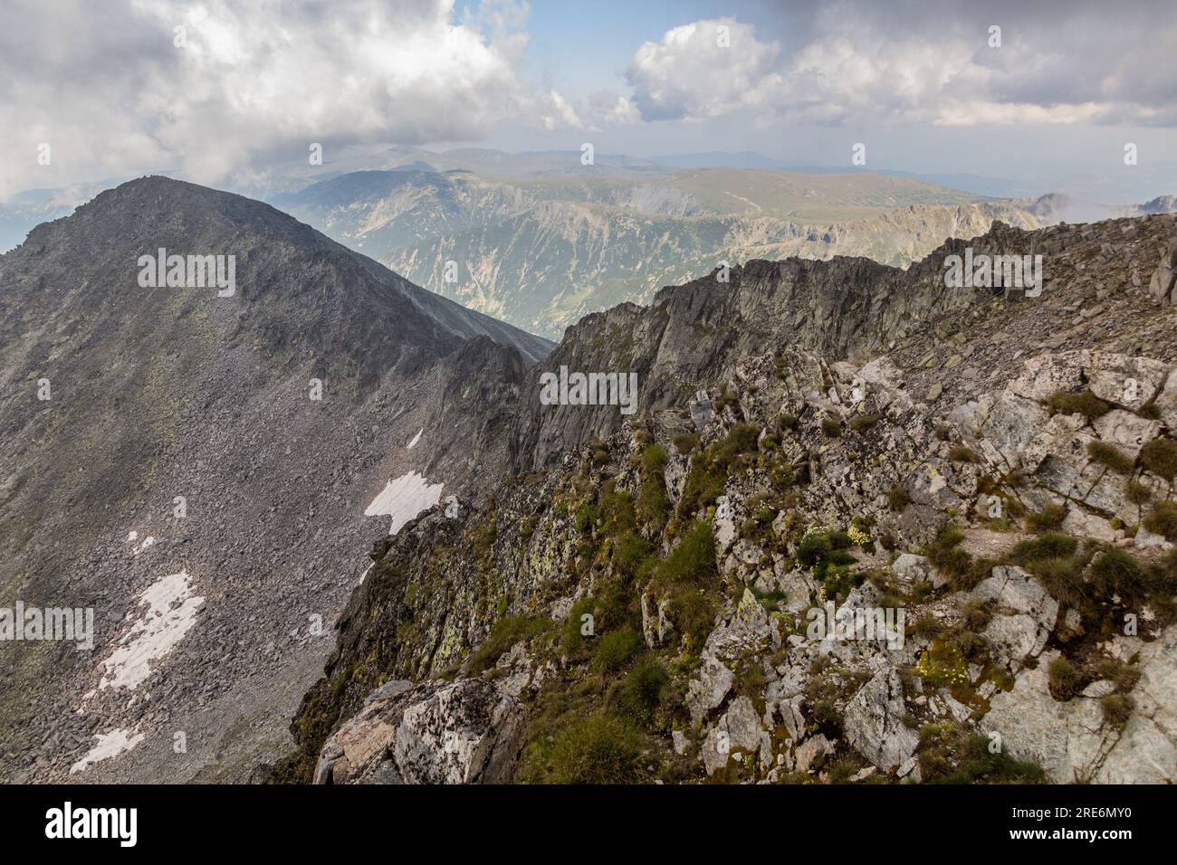 Ridge of the highest peak of Bulgaria, Musala in Rila mountains Stock ...