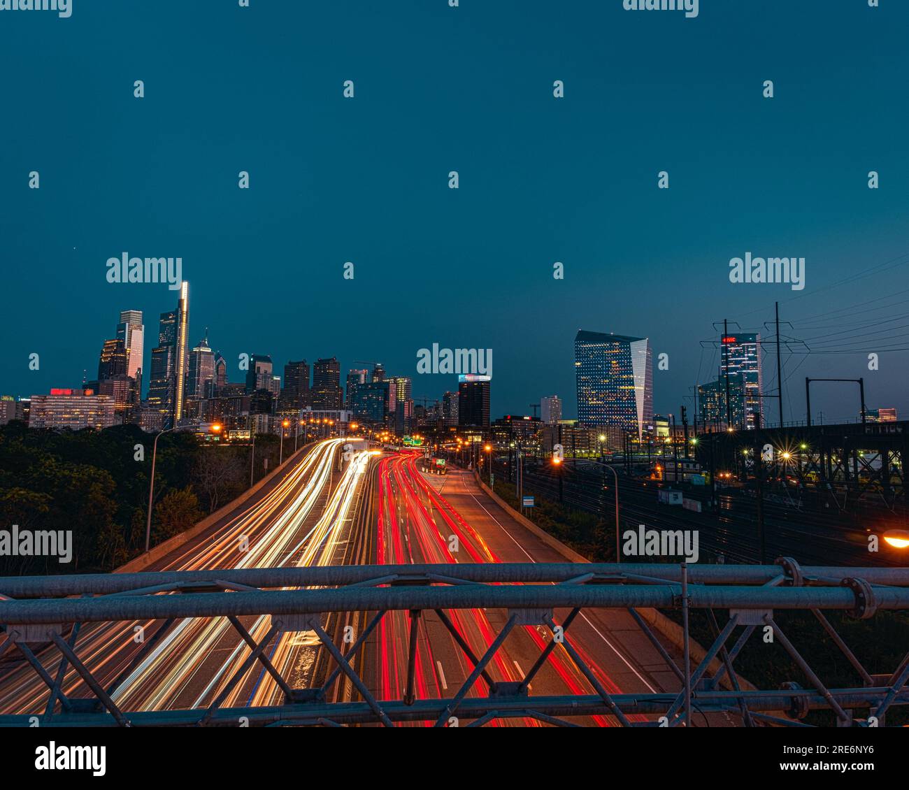 Long exposure in Philadelphia during blue hour Stock Photo - Alamy
