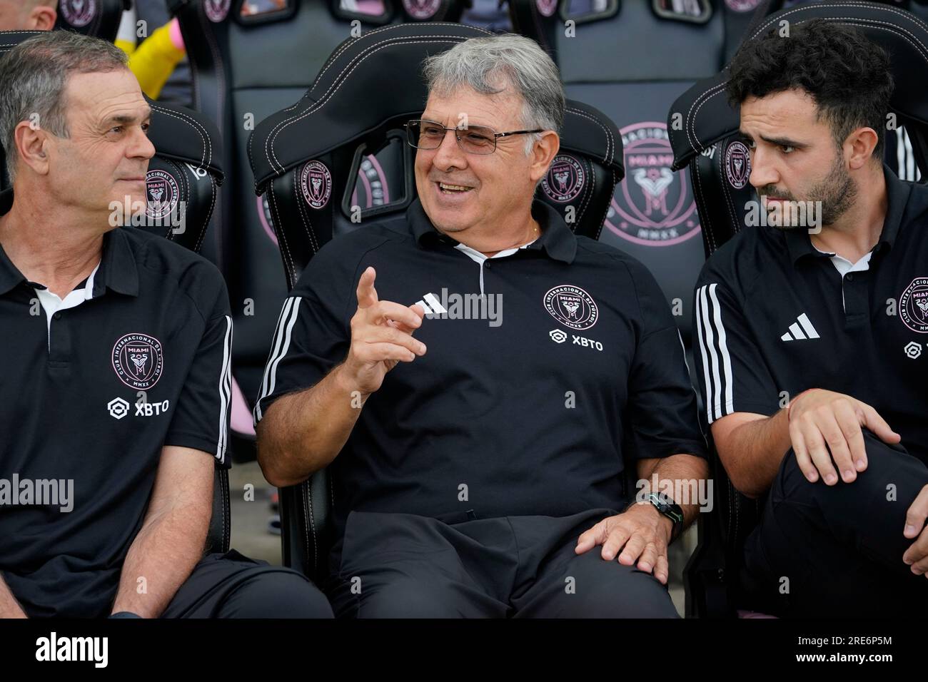 Inter Miami Head Coach Gerardo Tata Martino Speaks To Members Of His Staff Before The First