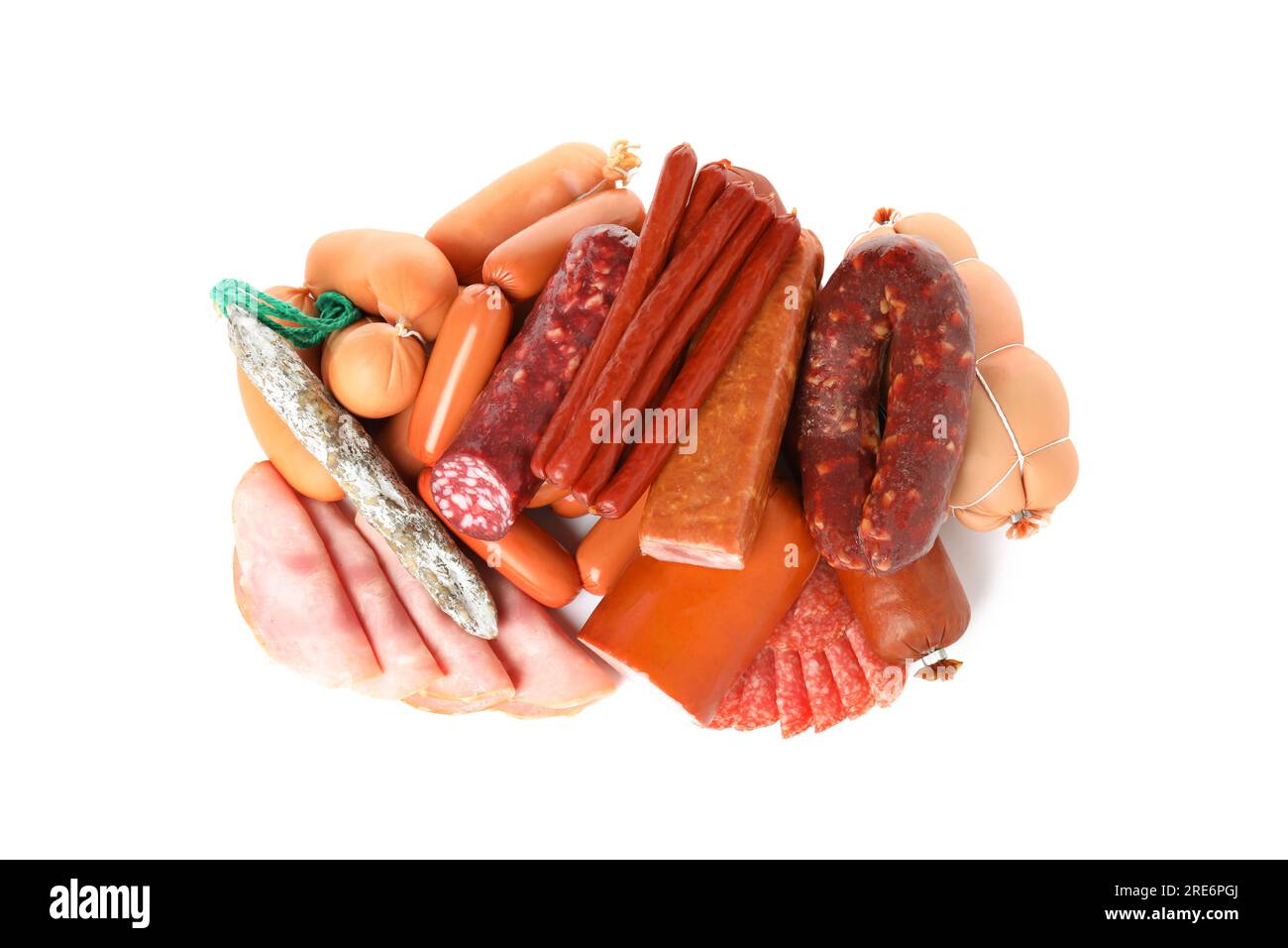 Different types sausage traditional Cut Out Stock Images & Pictures - Alamy