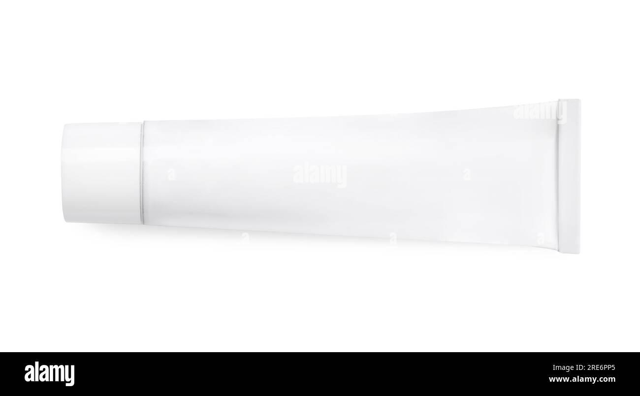 Tube of ointment isolated on white, top view. Space for text Stock ...
