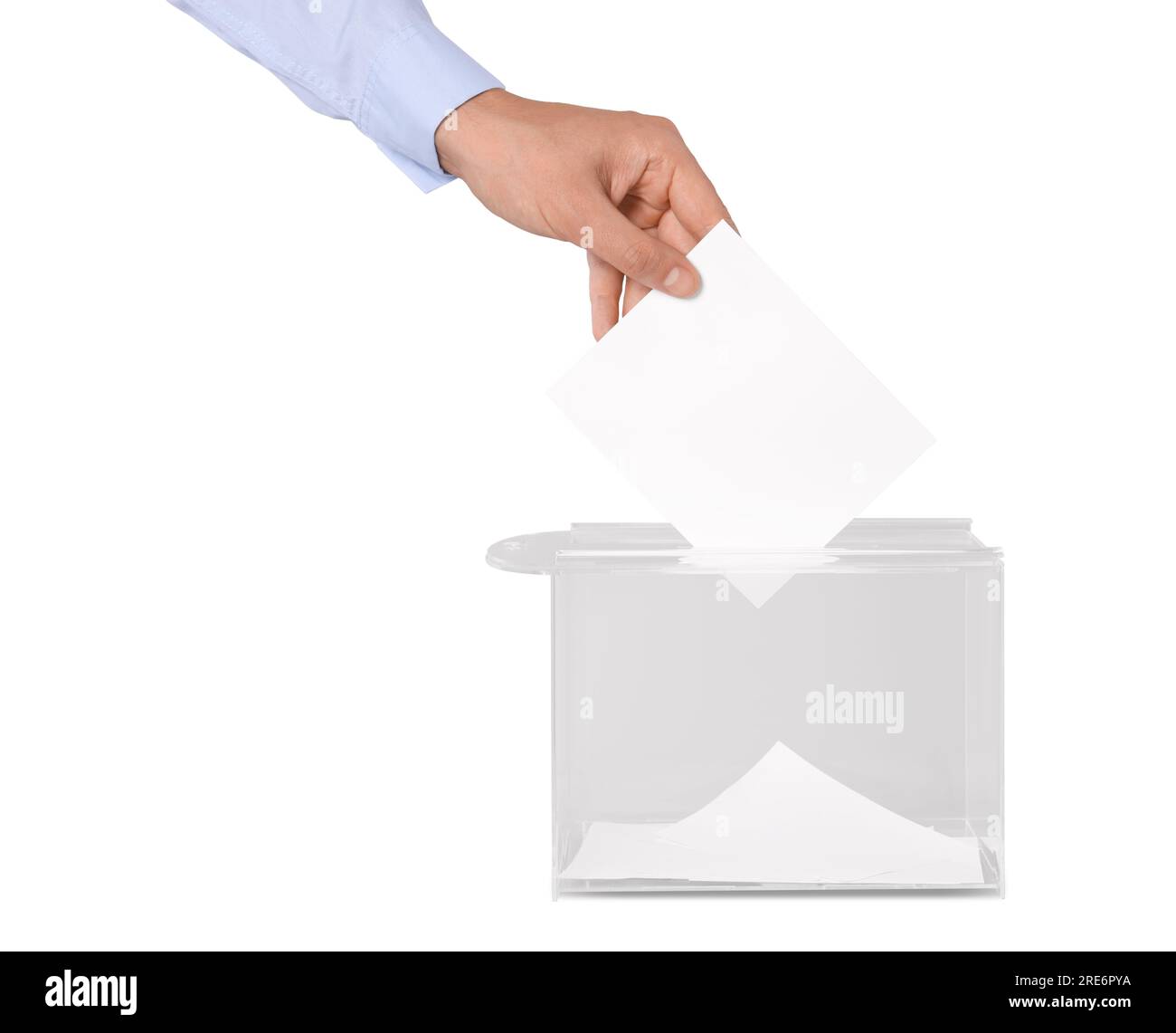 Male hand putting vote Cut Out Stock Images & Pictures - Alamy