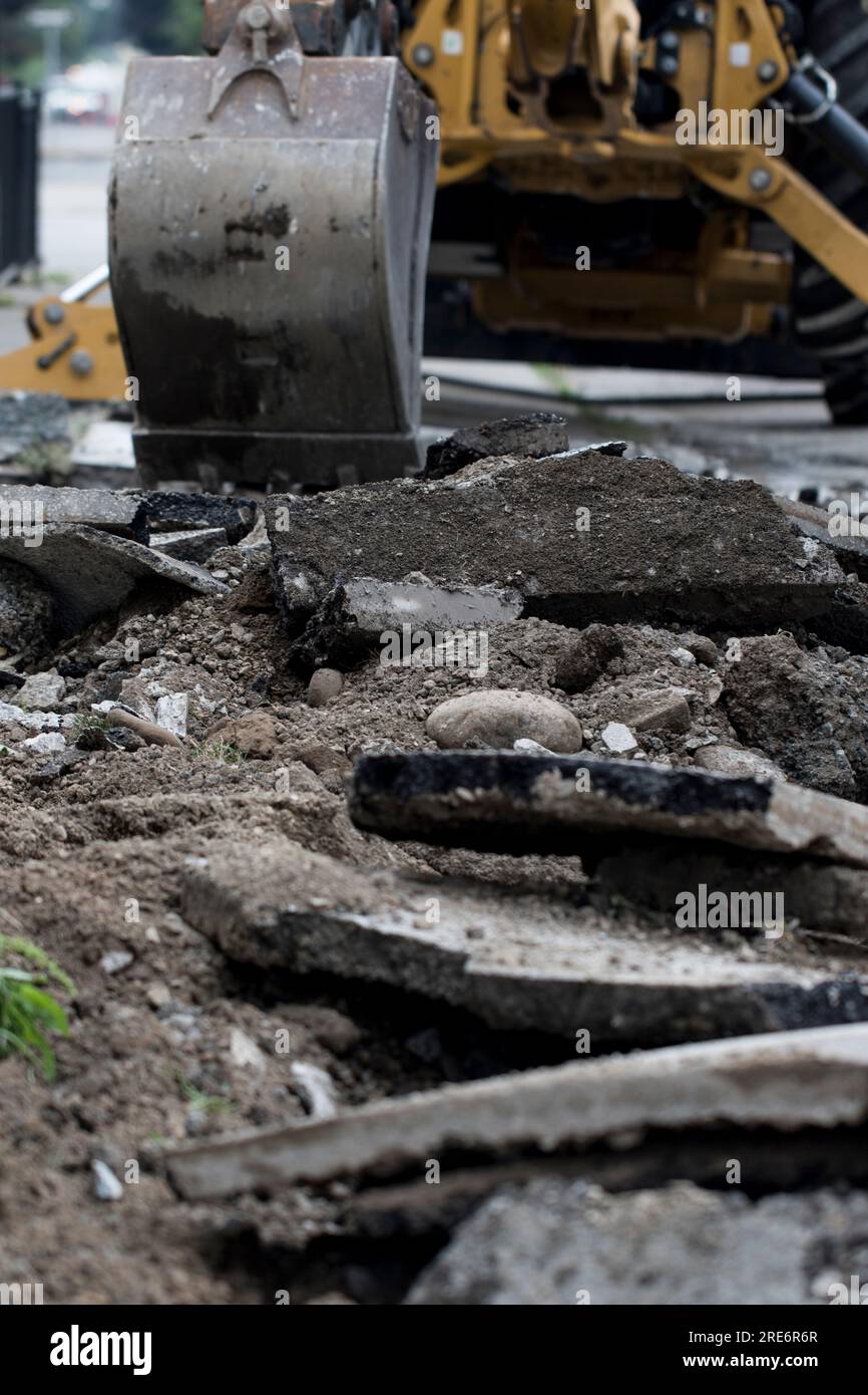 Demolition sidewalk repair. Road construction Stock Photo - Alamy