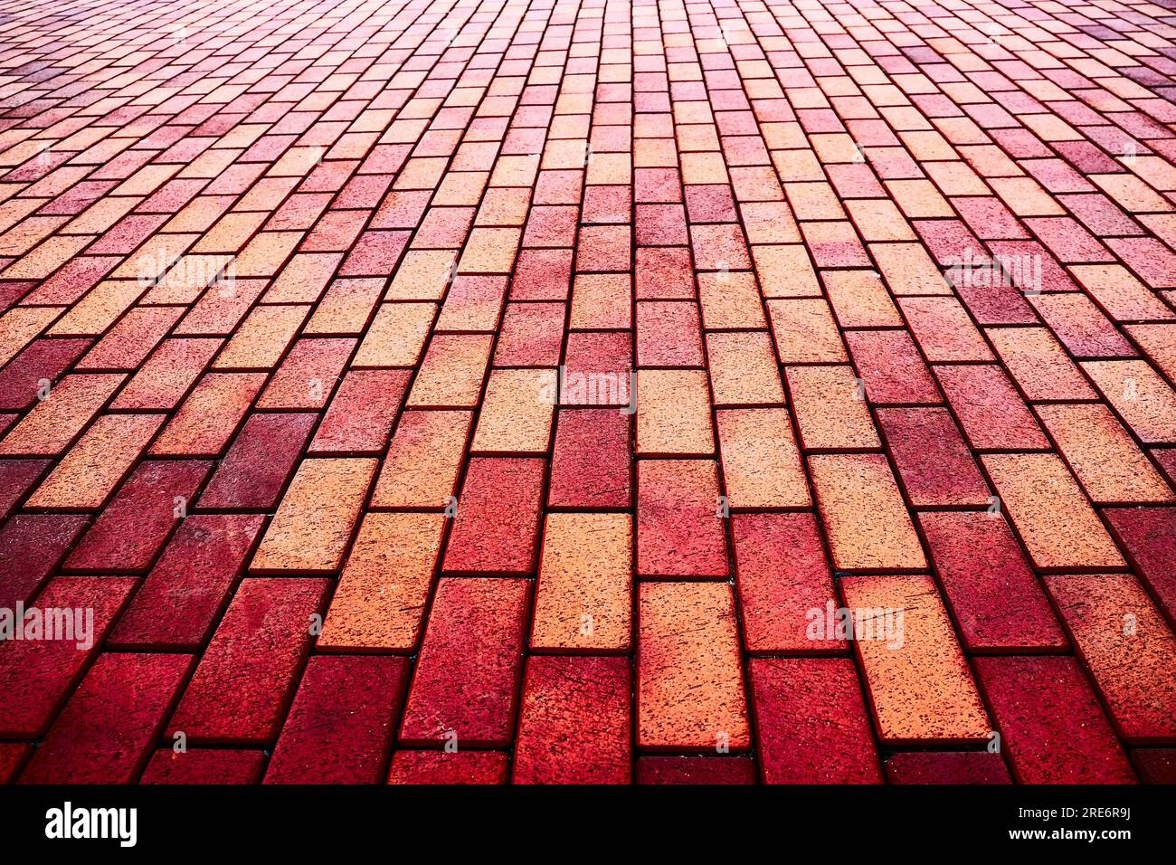 Red brick pattern texture in forward frontal perspective view Stock ...