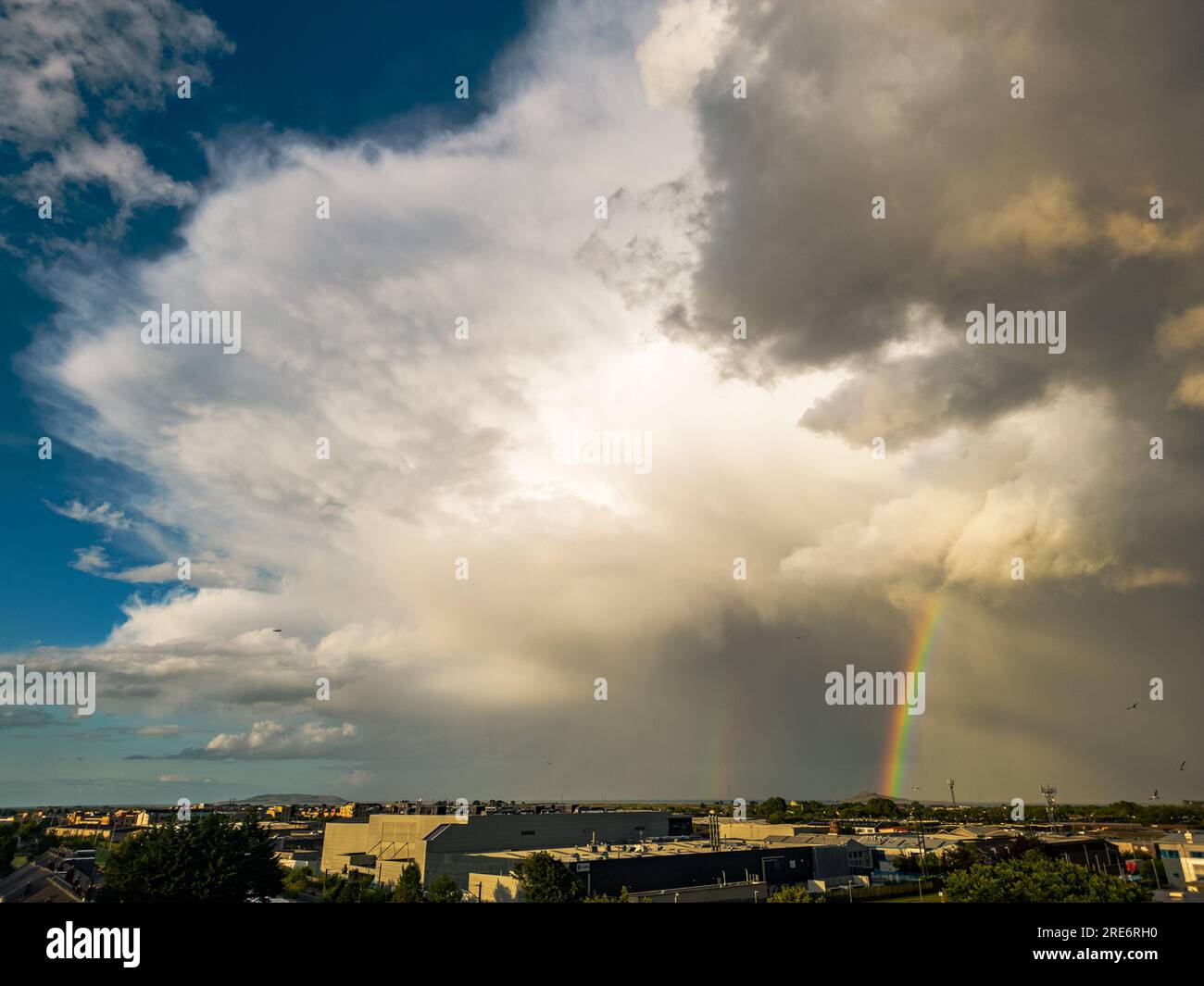 Storm cell leaving Donaghmede into the Irish Sea Stock Photo - Alamy