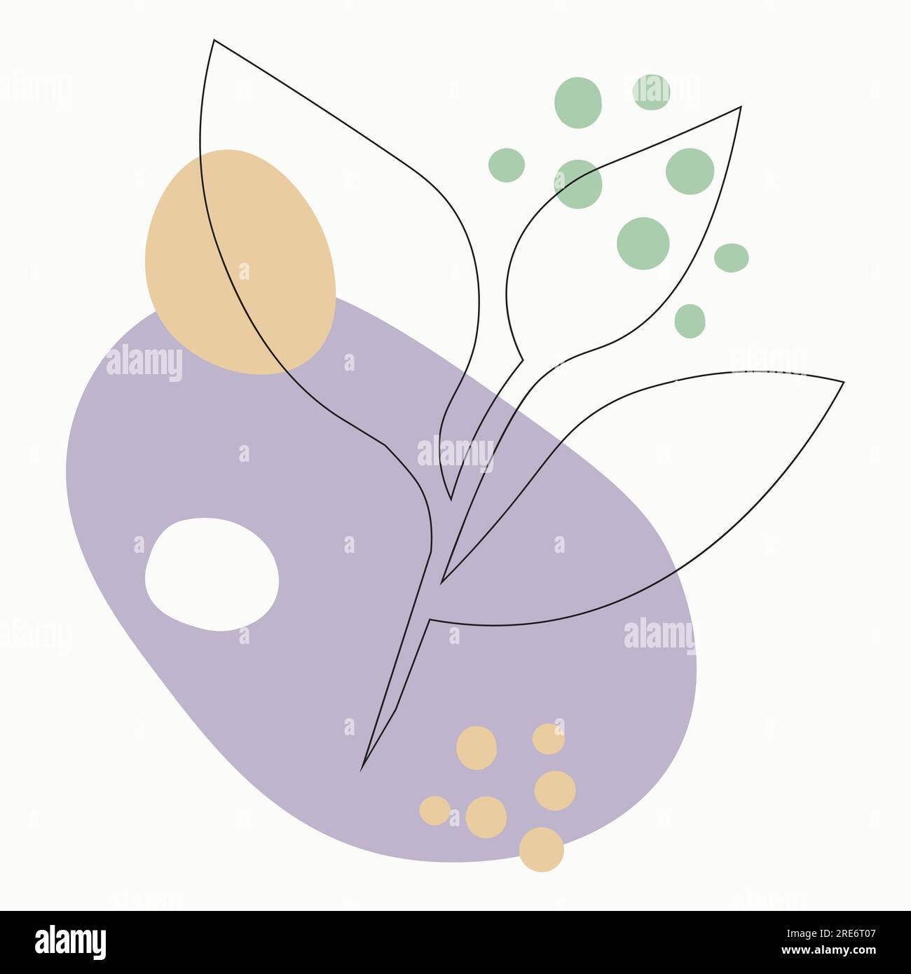 Flat Contemporary Design of Linear Leaves. Trendy Modern Interior ...