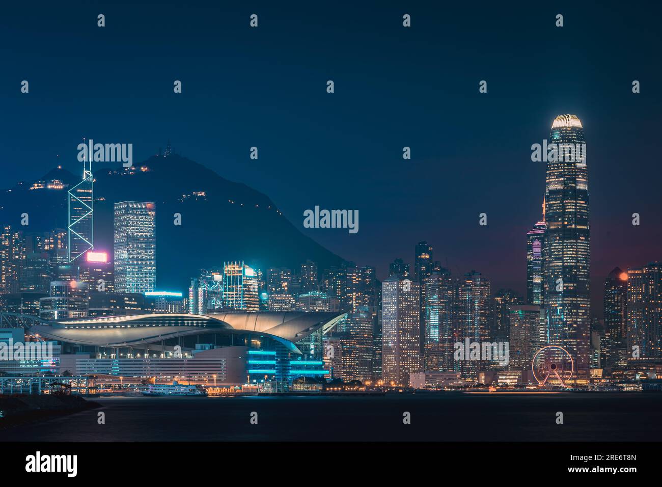 Hong Kong Victoria Harbour View at Night Stock Photo - Alamy