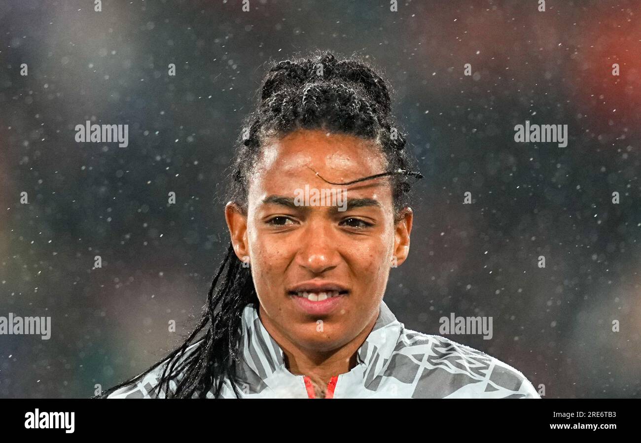 July 25 2023: Eseosa Aigbogun (Switzerland) looks on during a Group A ...