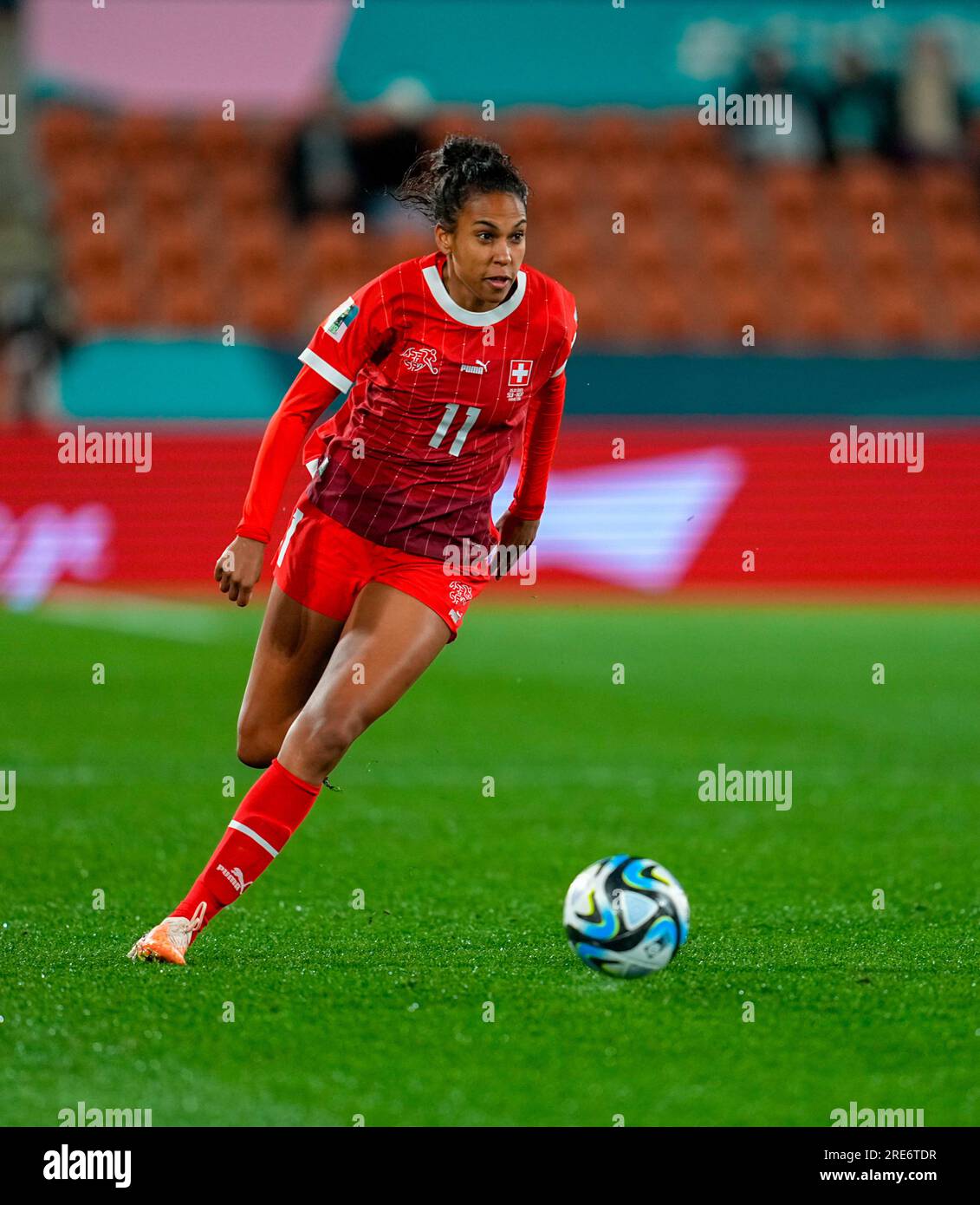 July 25 2023: Coumba Sow (Switzerland) controls the ball during a Group ...