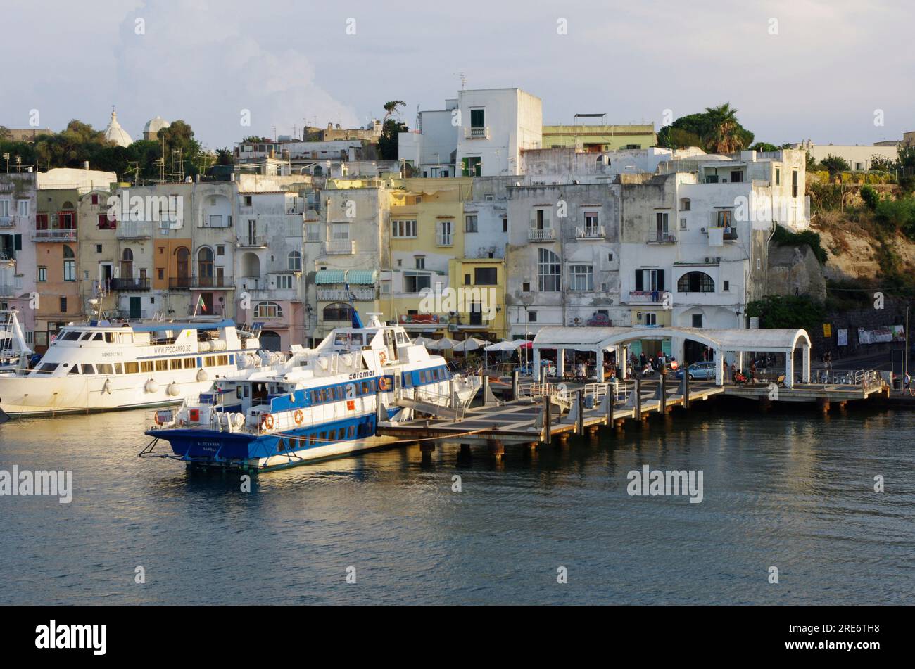 Caremar hydrofoil Aldebaran docked in Procida harbour, Procida Island ...