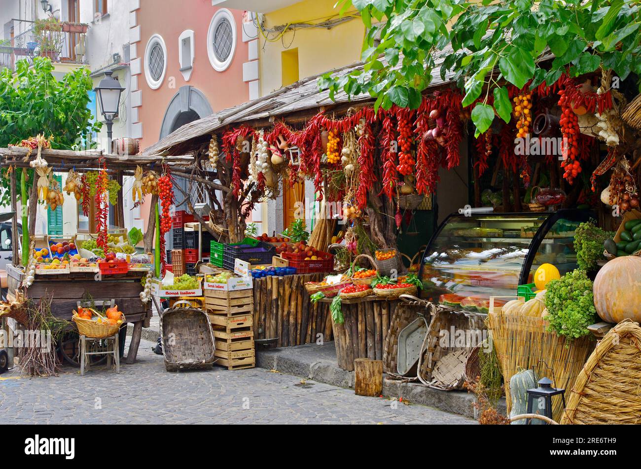 Artisan fruit and vegetable shop in Ischia Ponte, decorated with ...