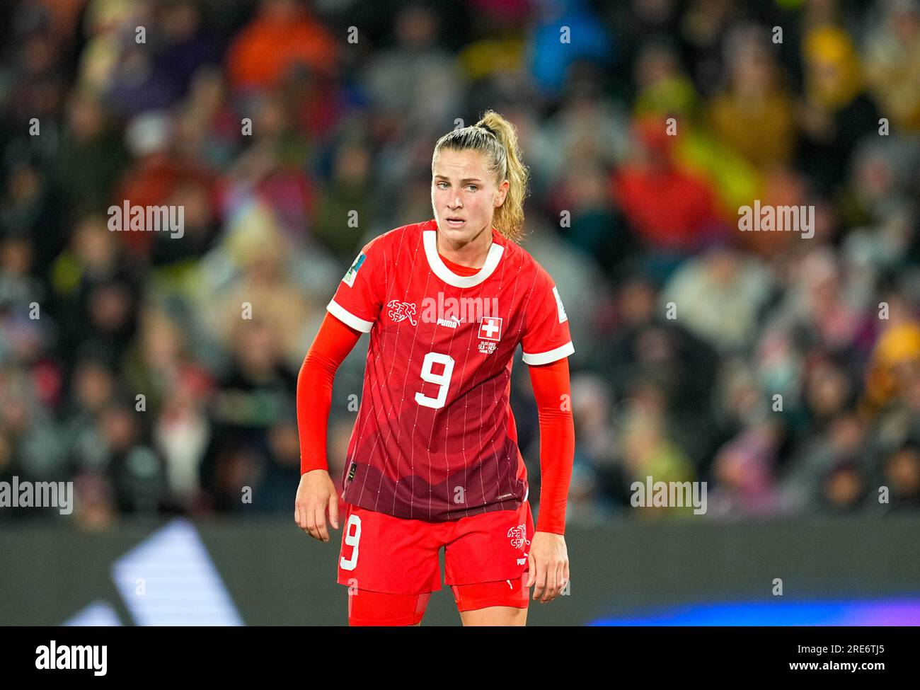 July 25 2023: Ana Crnogorcevic (Switzerland) looks on during a Group A ...