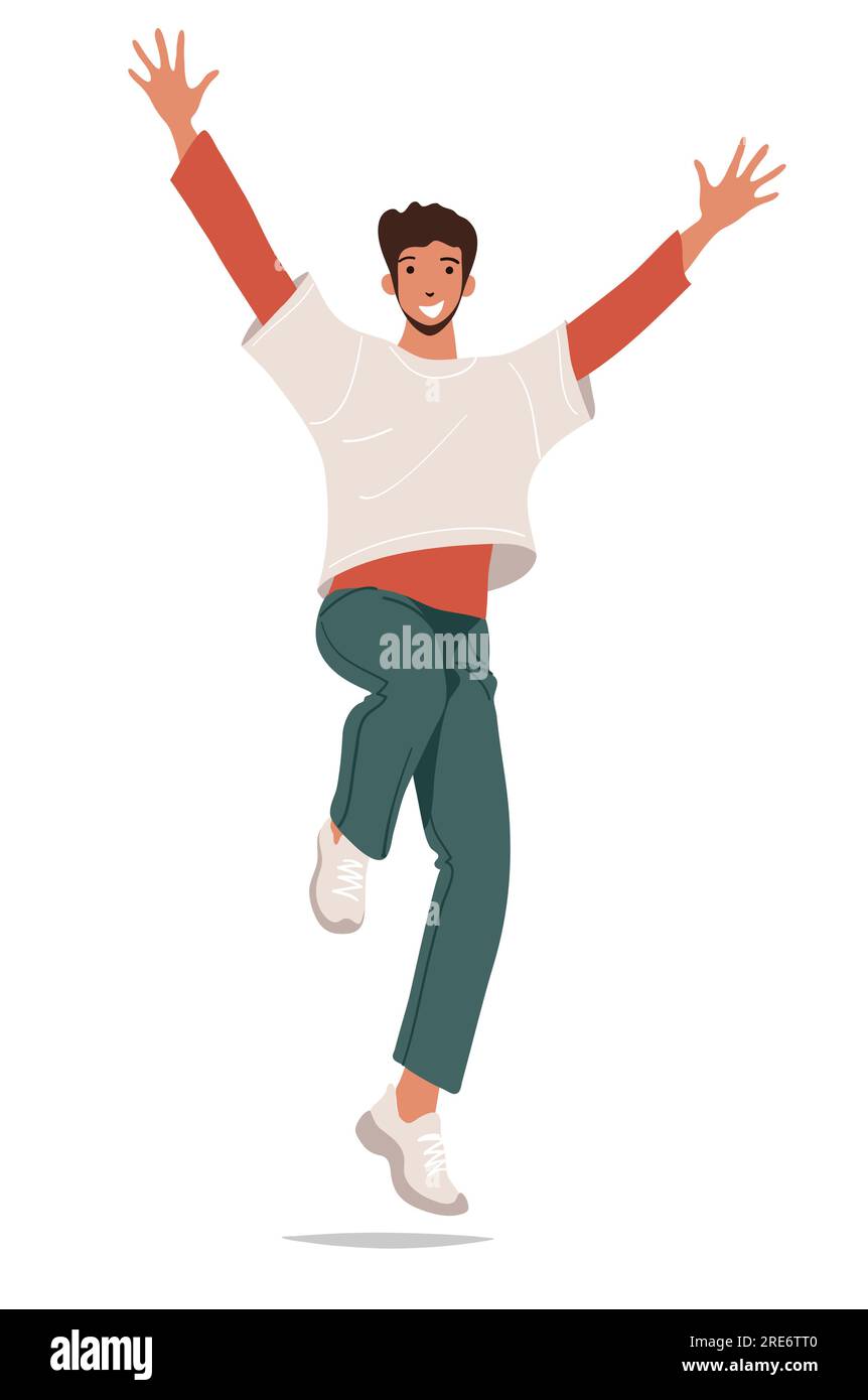 Happy Cartoon Person Jumping