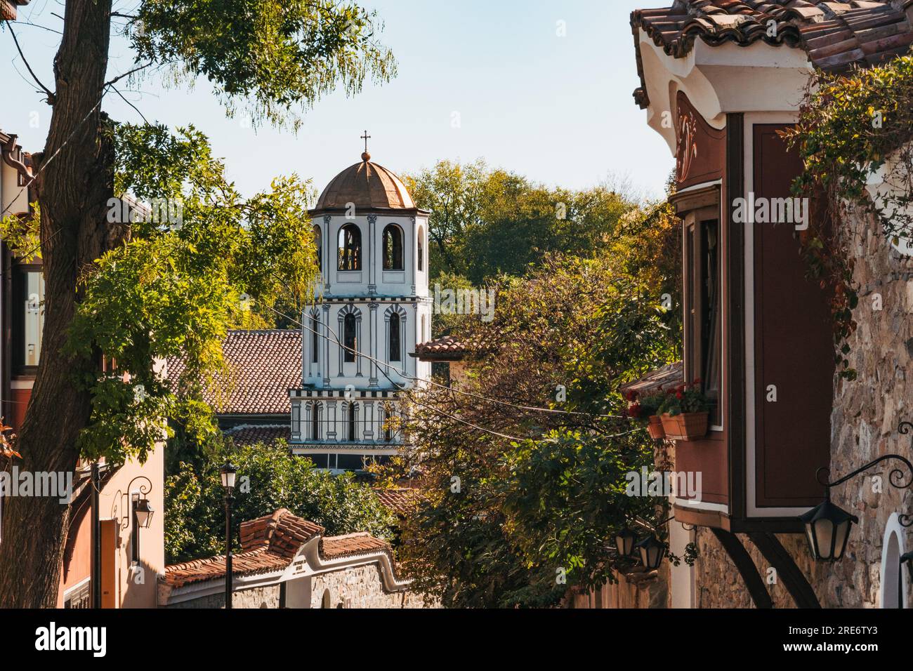 the tower and cupola of St. Constantine and Helena Church peeks through ...