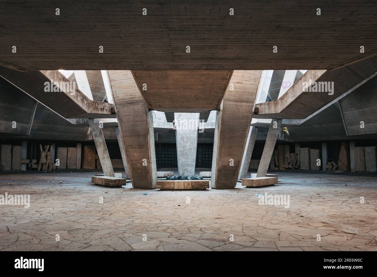 The Fraternal Barrow Memorial Complex, a concrete Soviet memorial built ...